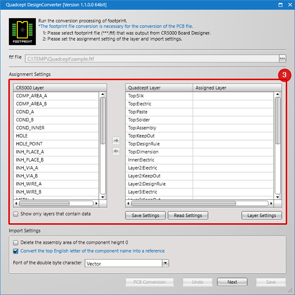 Quadcept DesignConverter - Converting data from CR-5000 Board Designer